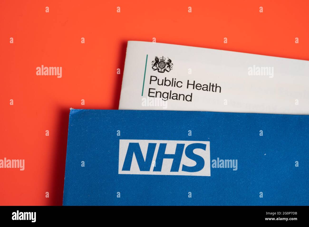 Public Health England logo seen on COVID vaccination brochure. Stafford ...