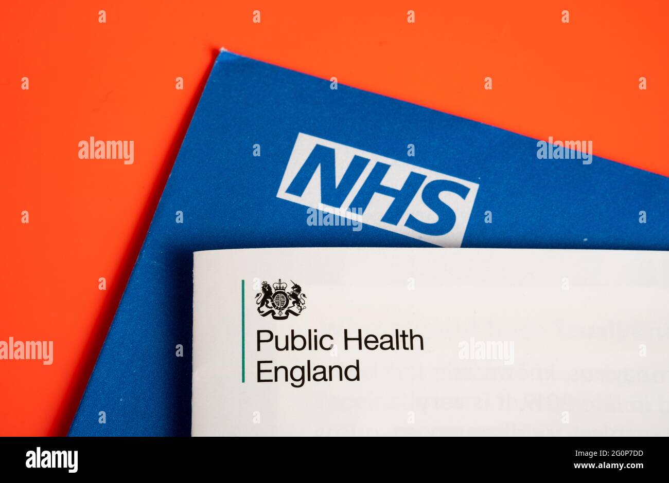 Public Health England logo seen on COVID vaccination brochure. Stafford ...