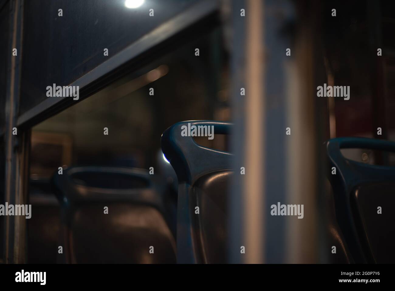 Interior of an old vintage bus Stock Photo - Alamy