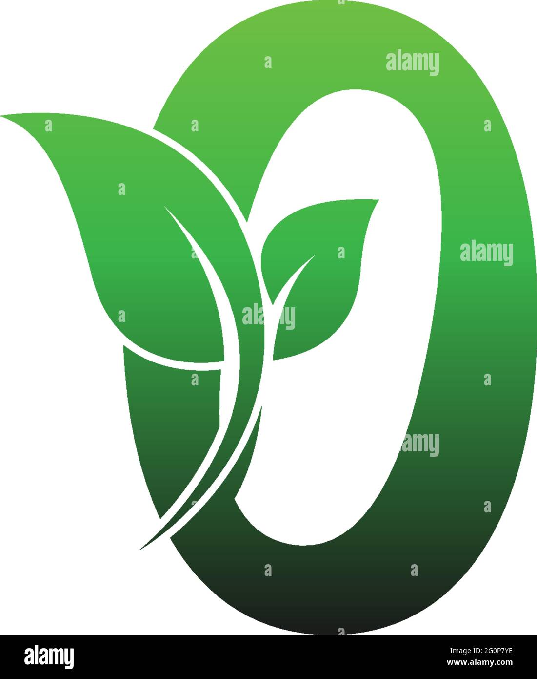 Number zero with green leafs icon logo design template illustration ...