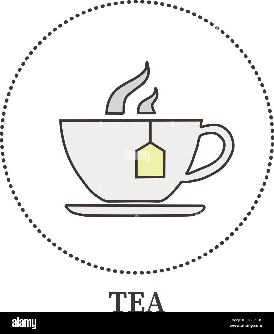 Abstract cup with tea standing on a saucer saucer - Vector illustration ...