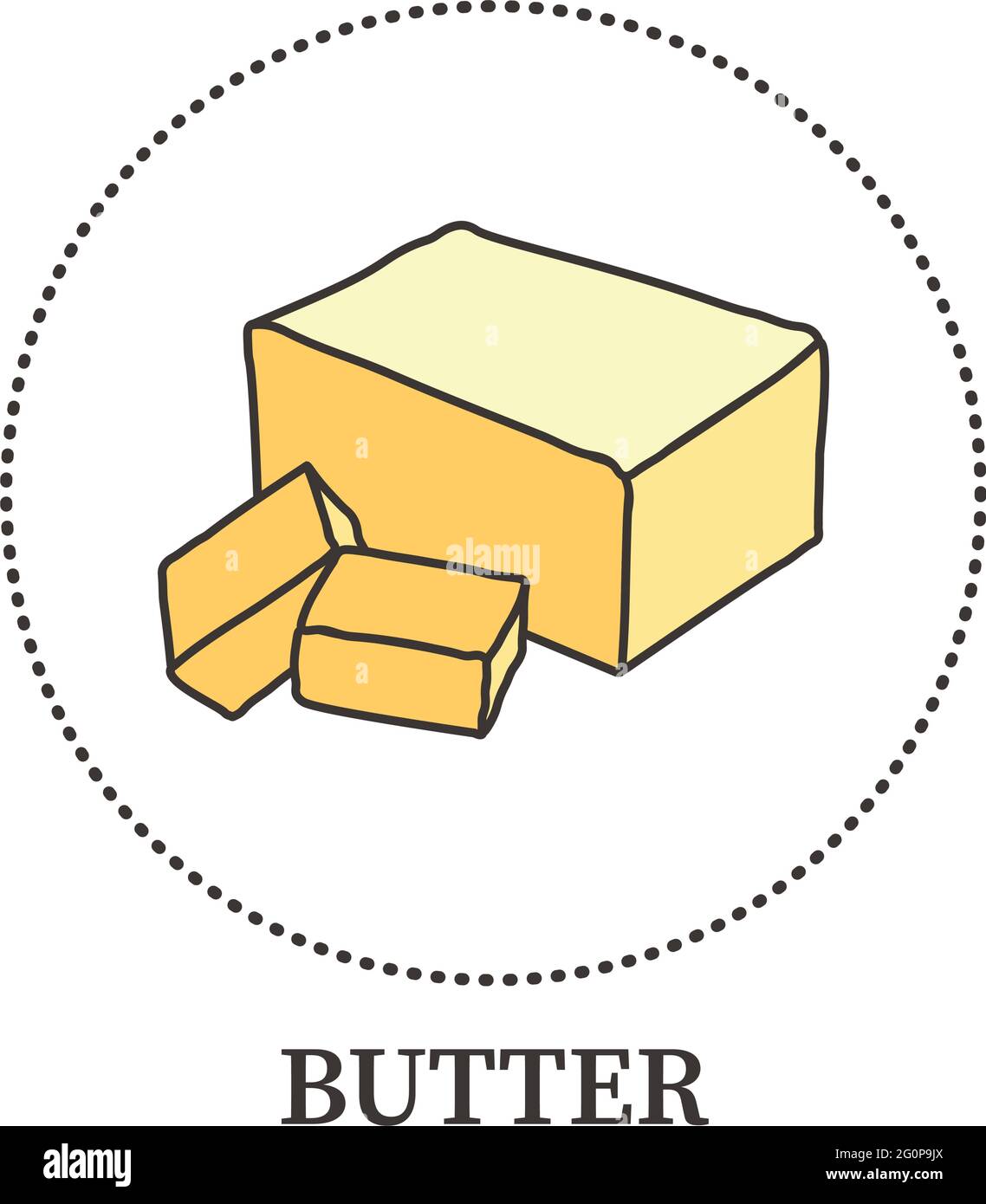 Abstract yellow butter on white background - Vector illustration Stock ...