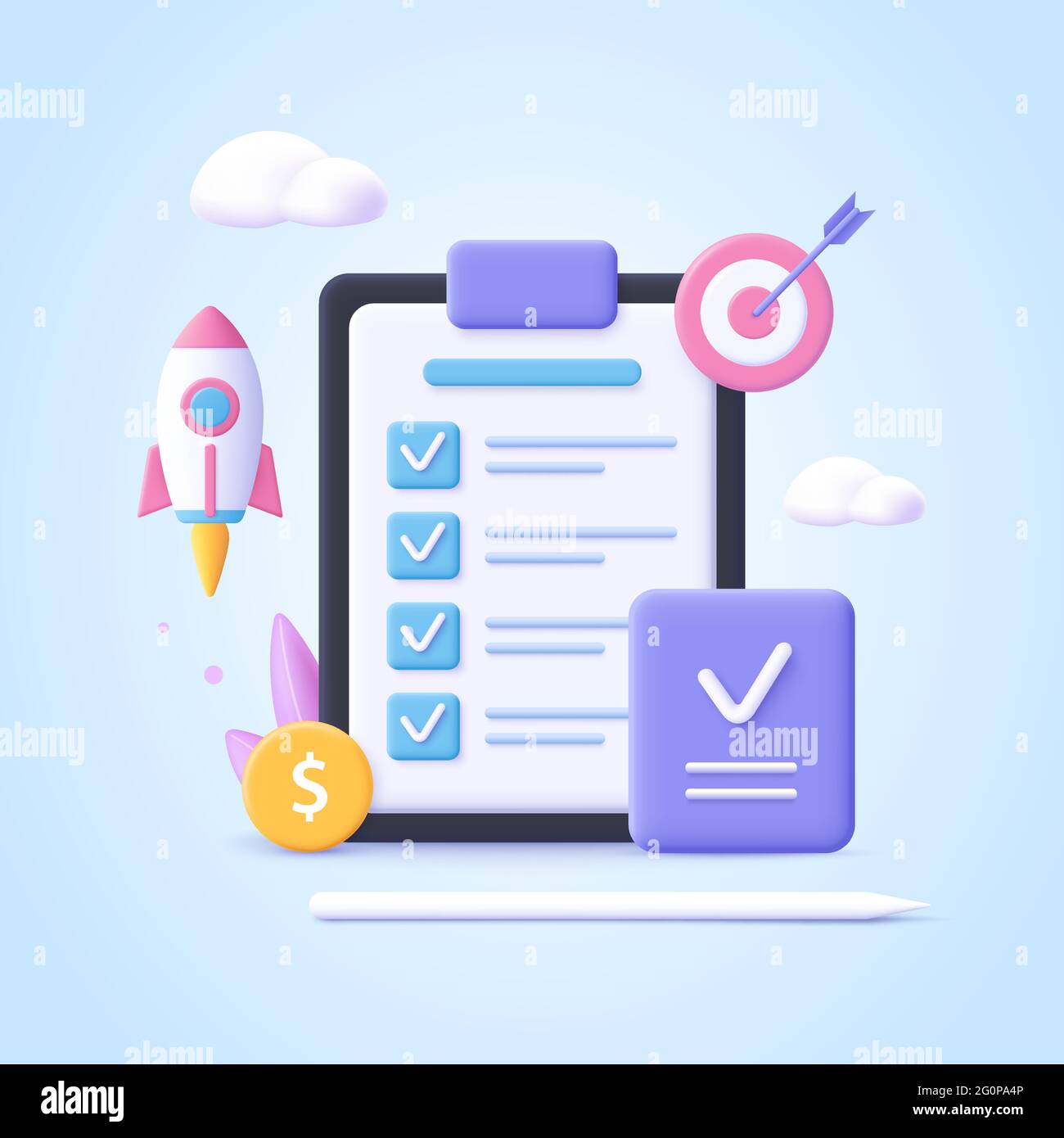 Concept of Project Closure. Project managment, life cycle. 3d vector ...