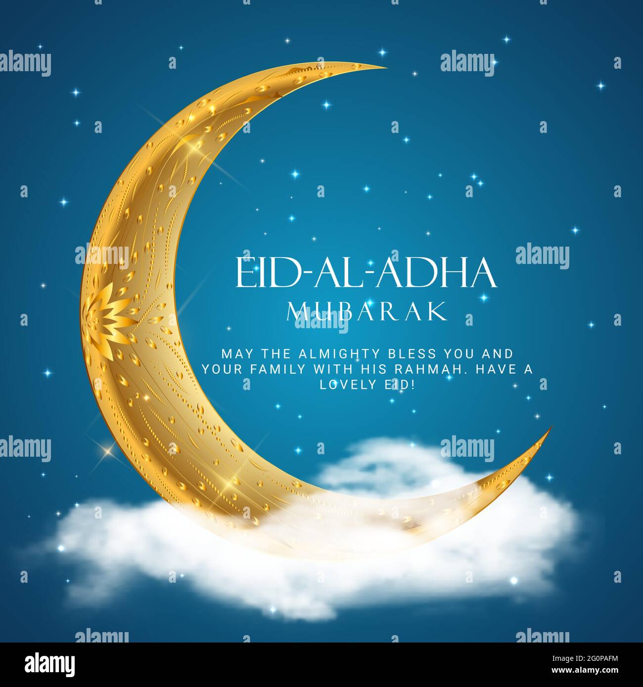 Eid Al Adha. Eid mubarak islamic greeting card , poster. Vector Illustration Stock Vector Image ...