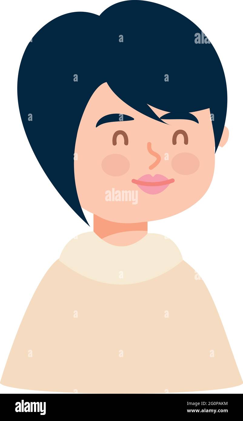 happy woman smiling with short hair Stock Vector Image & Art - Alamy