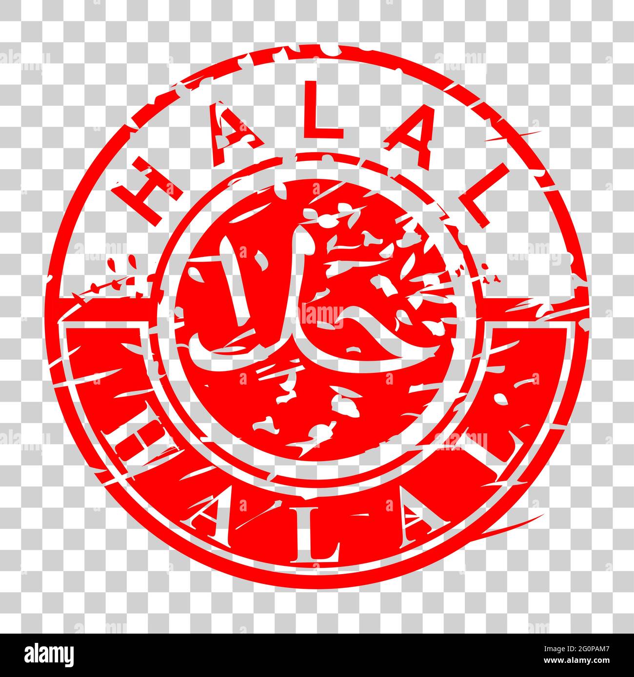 Vector Red Circle Stamp Sign Halal, allowed to eat and drink in islam people, at transparent ...