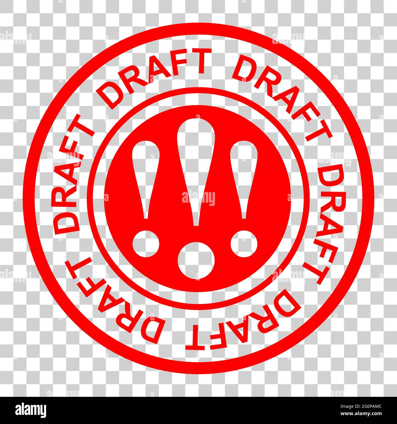 Simple Style Red Circle Rubber stamp, draft, at at tranparent effect ...