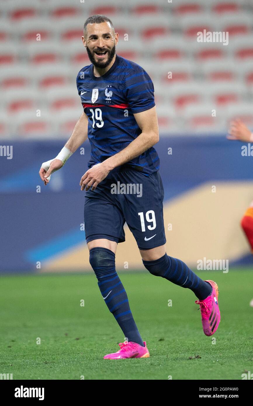 Nice, France. June 2, 2021 Karim Benzema of France in action during the ...
