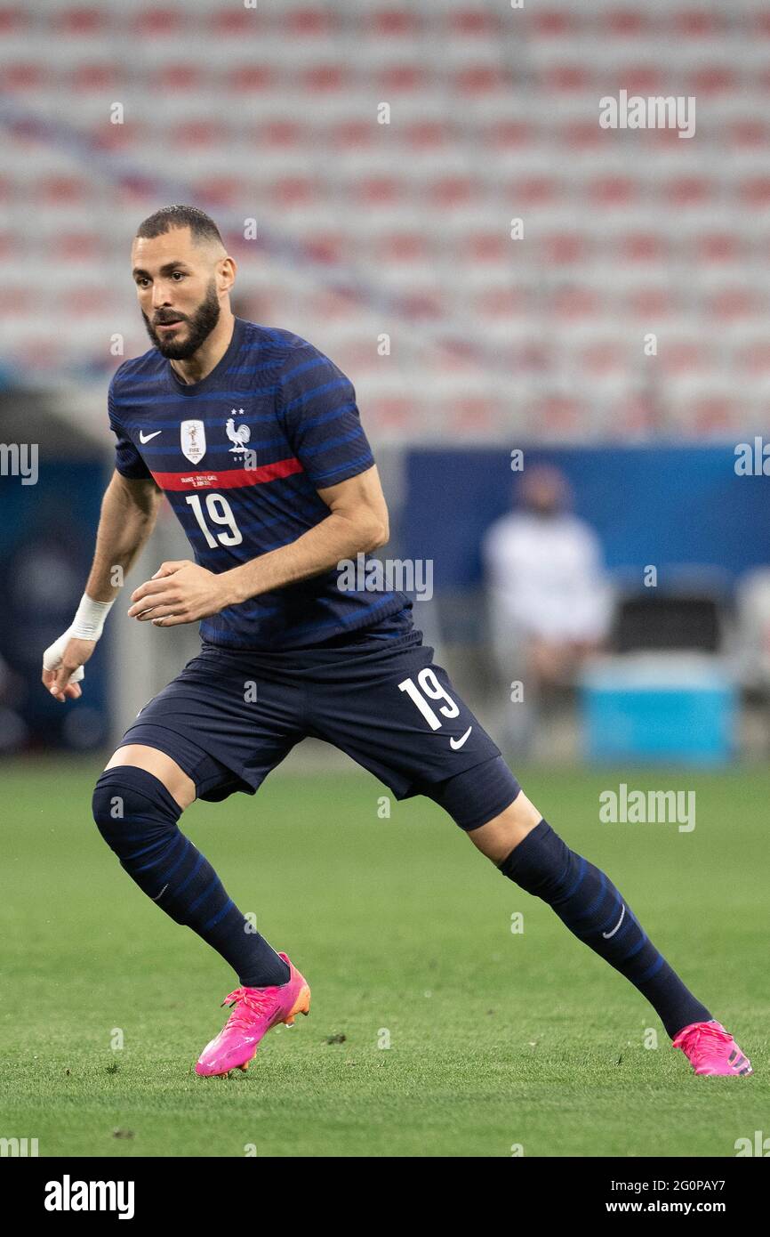 Nice, France. June 2, 2021 Karim Benzema of France in action during the ...