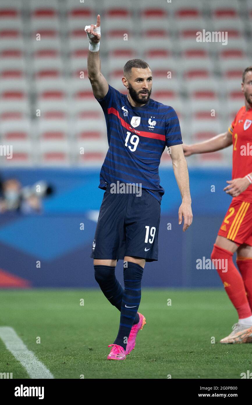 Nice, France. June 2, 2021 Karim Benzema of France in action during the ...