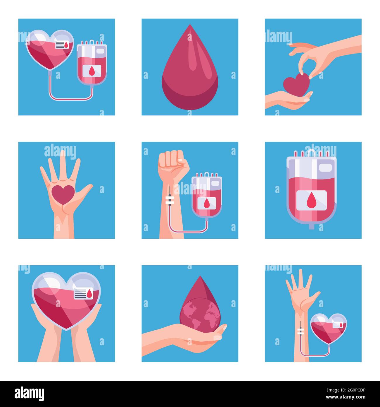 nine blood donor icons Stock Vector Image & Art - Alamy