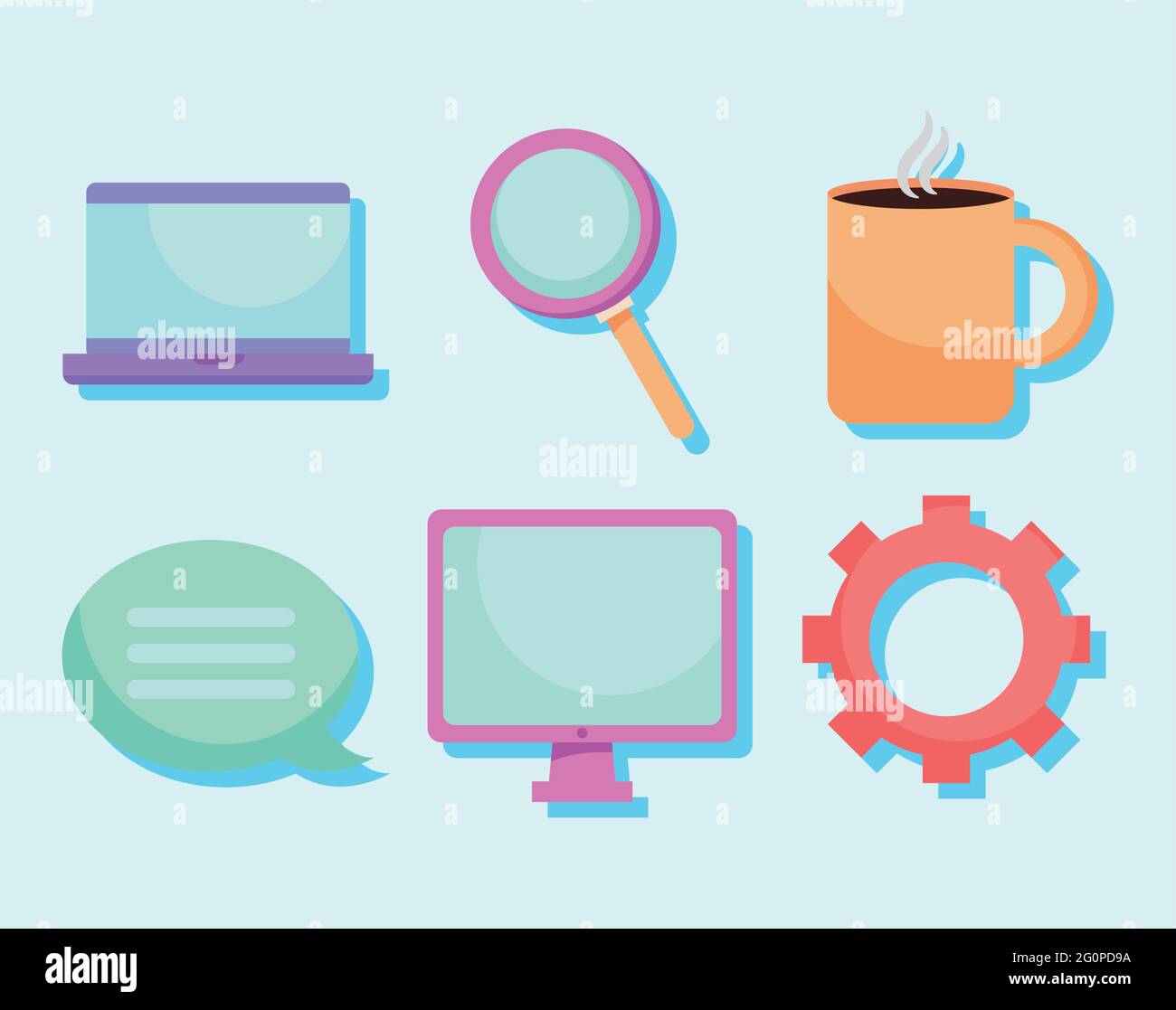 computers and office icons set Stock Vector Image & Art - Alamy