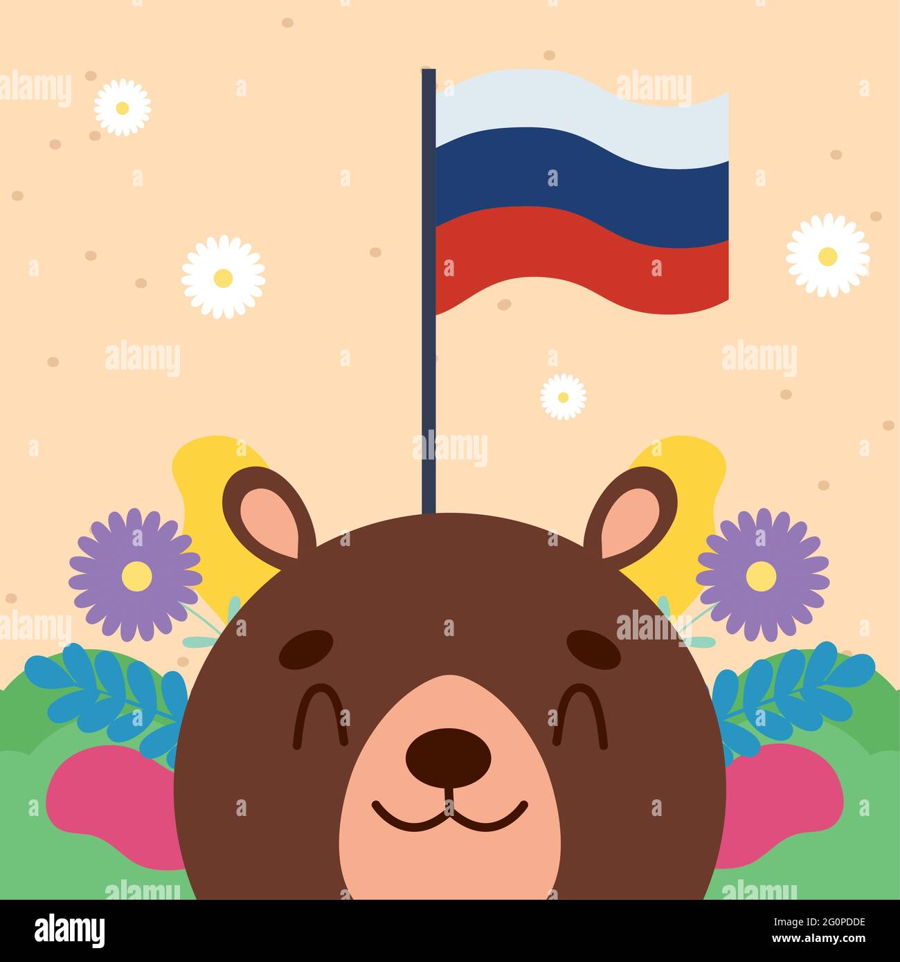 Russian bear and flag character Stock Vector Image & Art - Alamy