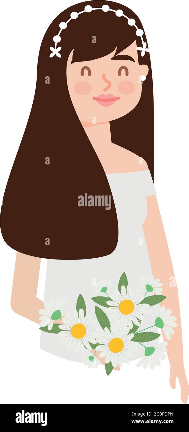 cartoon young bride on background Stock Vector Image & Art - Alamy