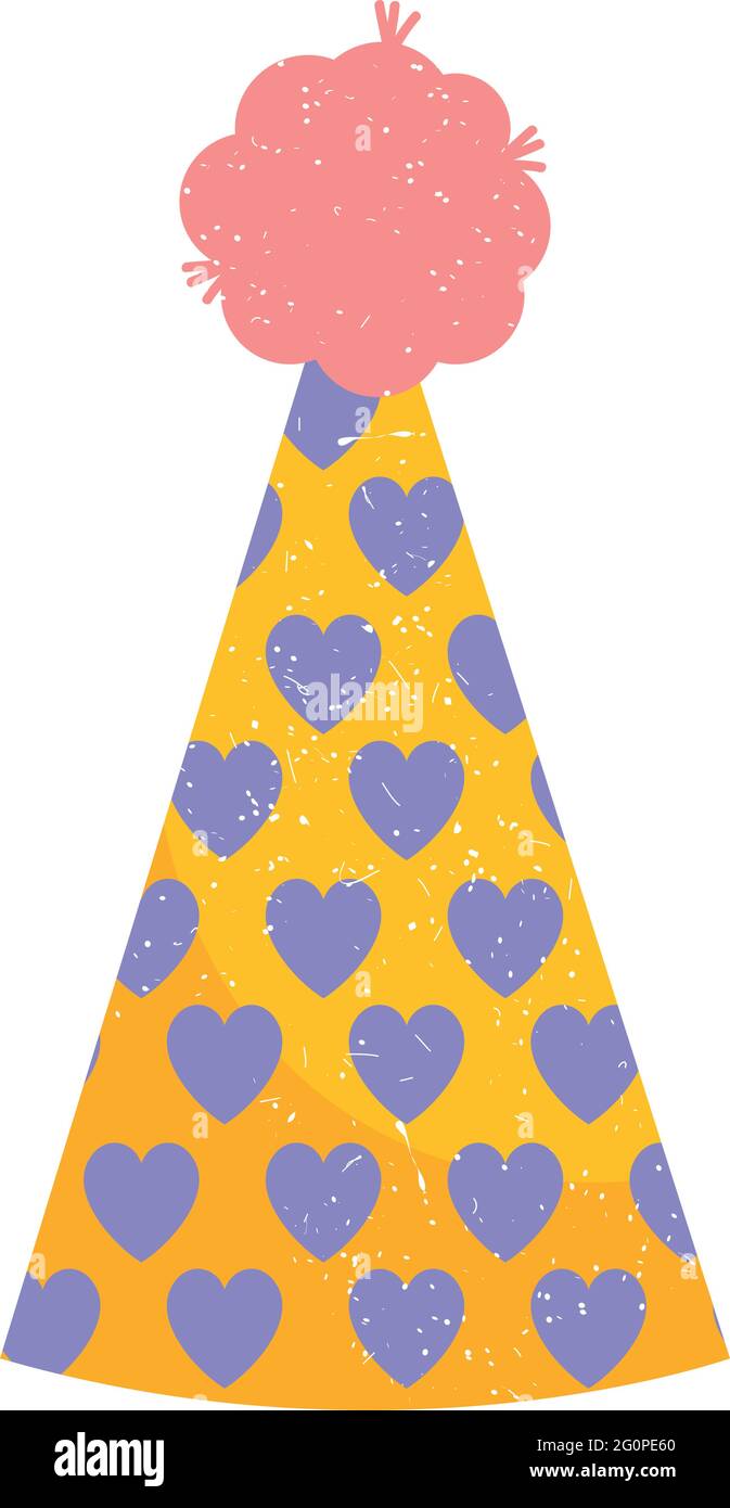 birthday hat with hearts design Stock Vector Image & Art - Alamy