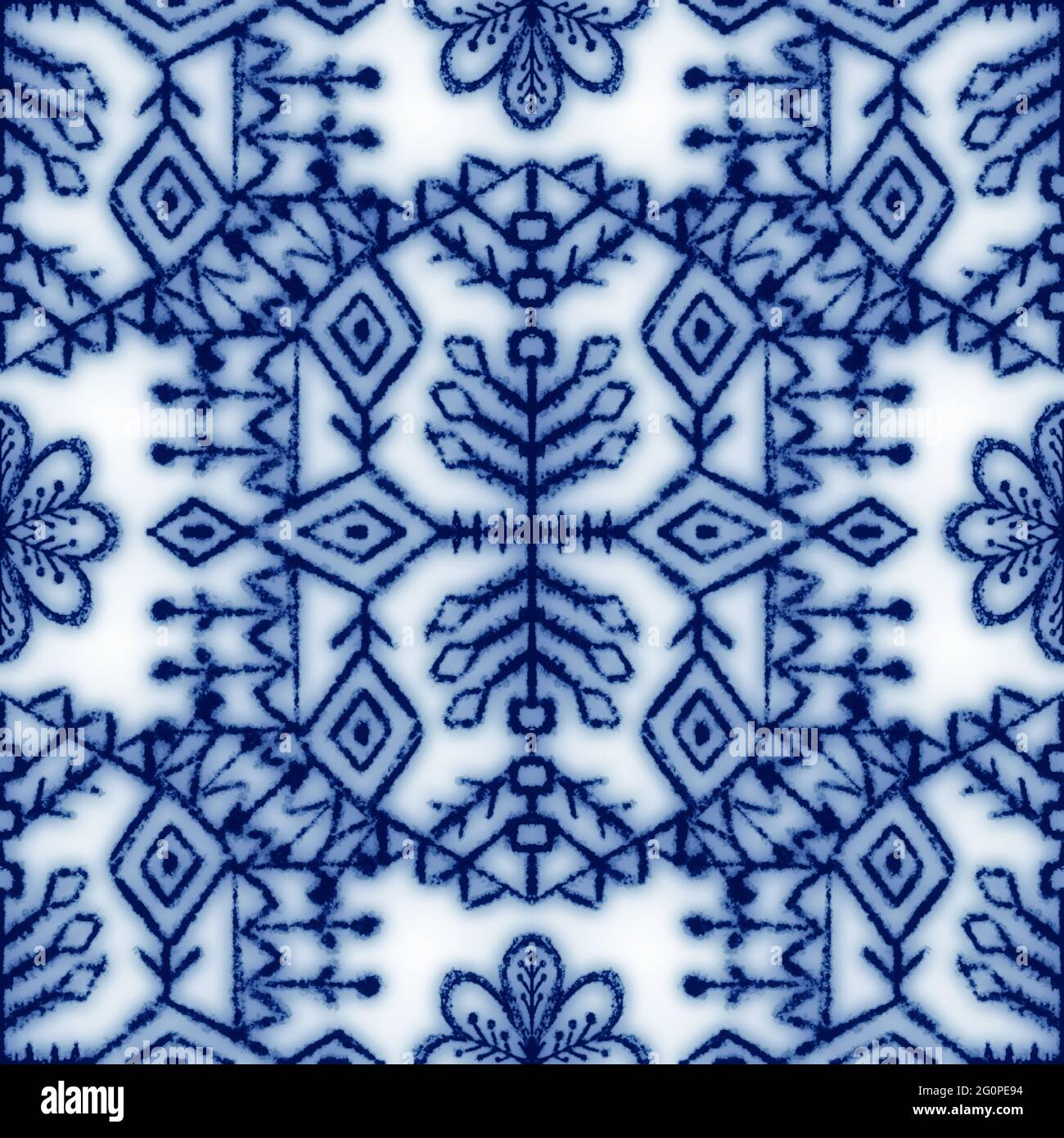 Seamless classic blue and white ceramic design Stock Photo - Alamy