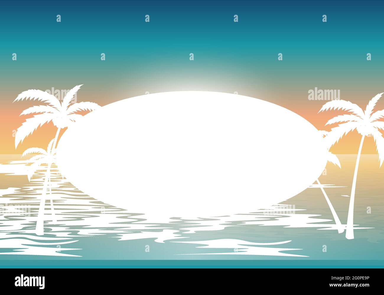 Beach sunset landscape background. Vector illustration. Abstract ...