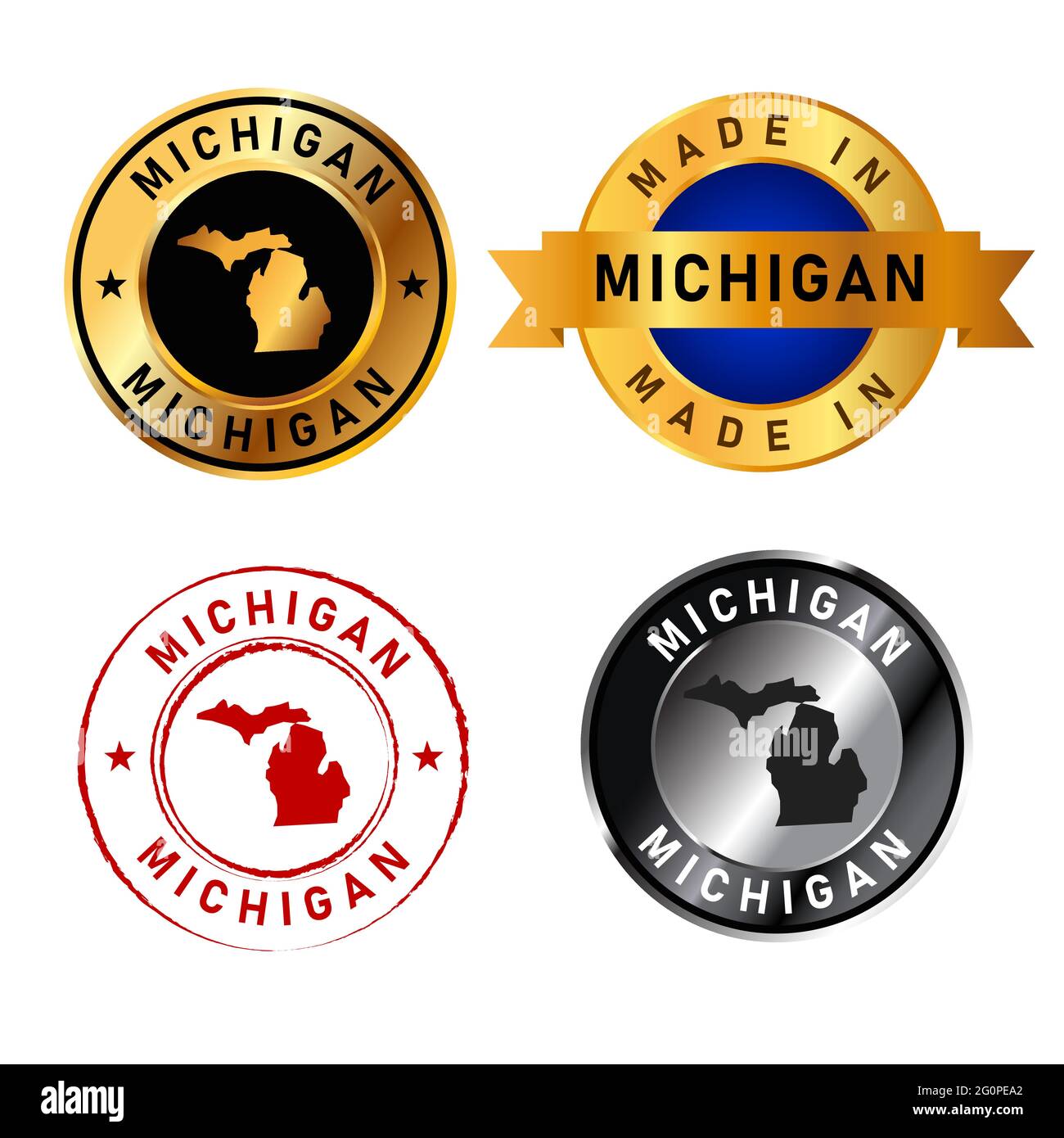 Michigan gold map Cut Out Stock Images & Pictures - Alamy