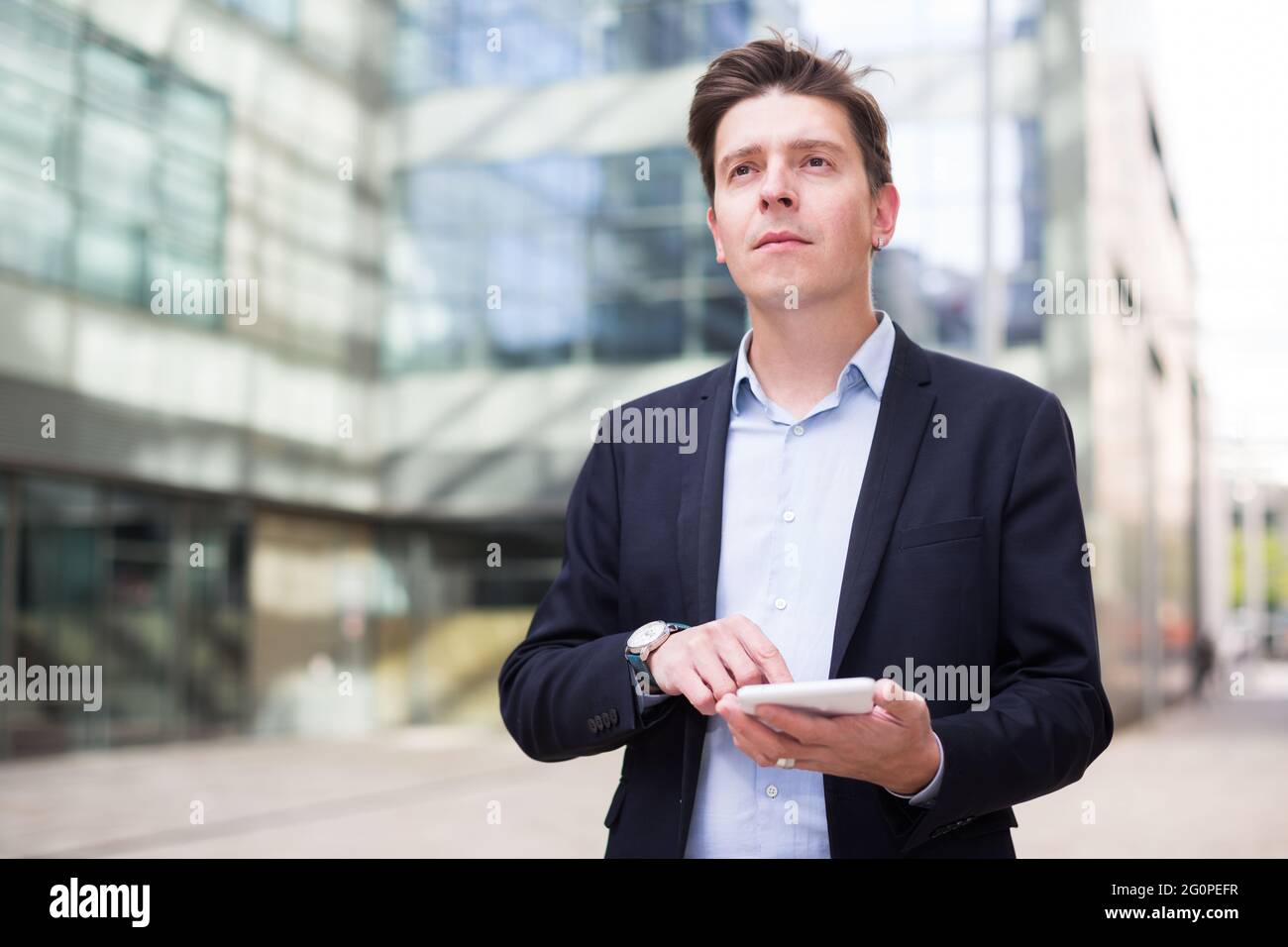 Advanced user of high modern technology Stock Photo - Alamy