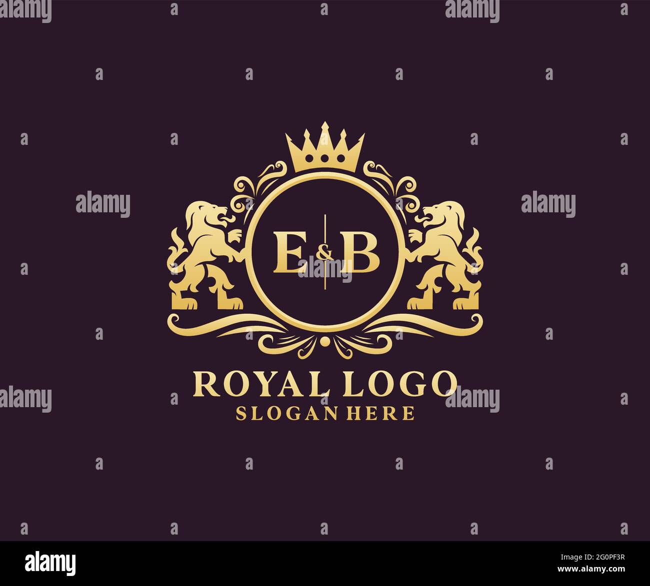 EB Letter Lion Royal Luxury Logo template in vector art for Restaurant ...