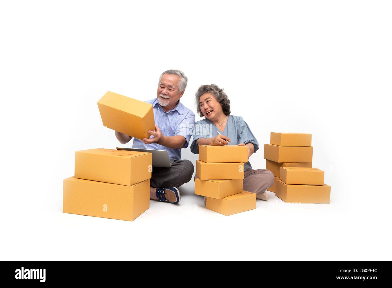 Business owner computer Cut Out Stock Images & Pictures - Alamy