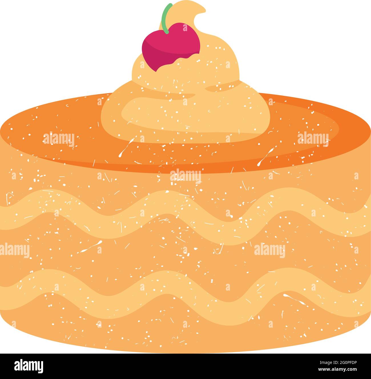 sweet cake with decorative cherry Stock Vector Image & Art - Alamy