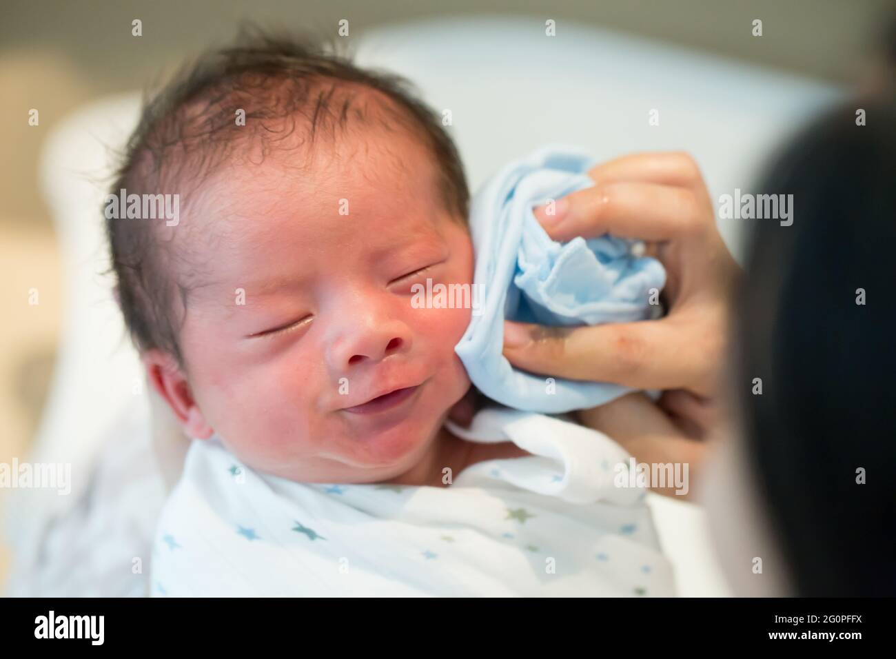 Asian baby one week old Stock Photo - Alamy