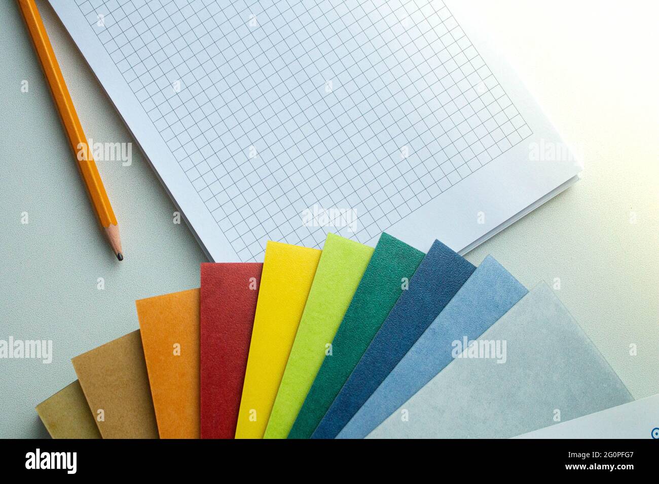 Choice of flooring. Samples of linoleum in different colors. Chopped ...