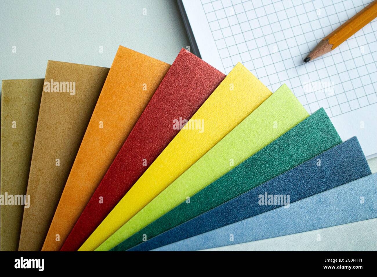 Choice of flooring. Samples of linoleum in different colors. Chopped ...