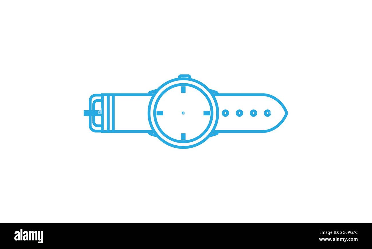 Clock logo vector blue color hi-res stock photography and images - Alamy