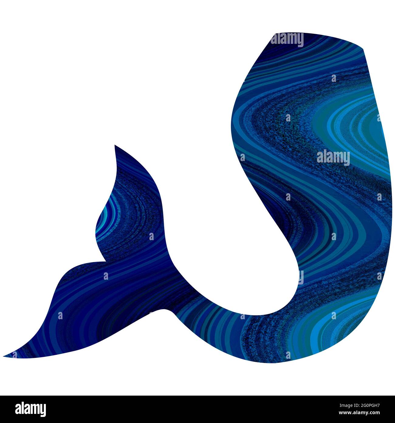 Blue mermaid Tail hand-drawn illustration Stock Photo - Alamy