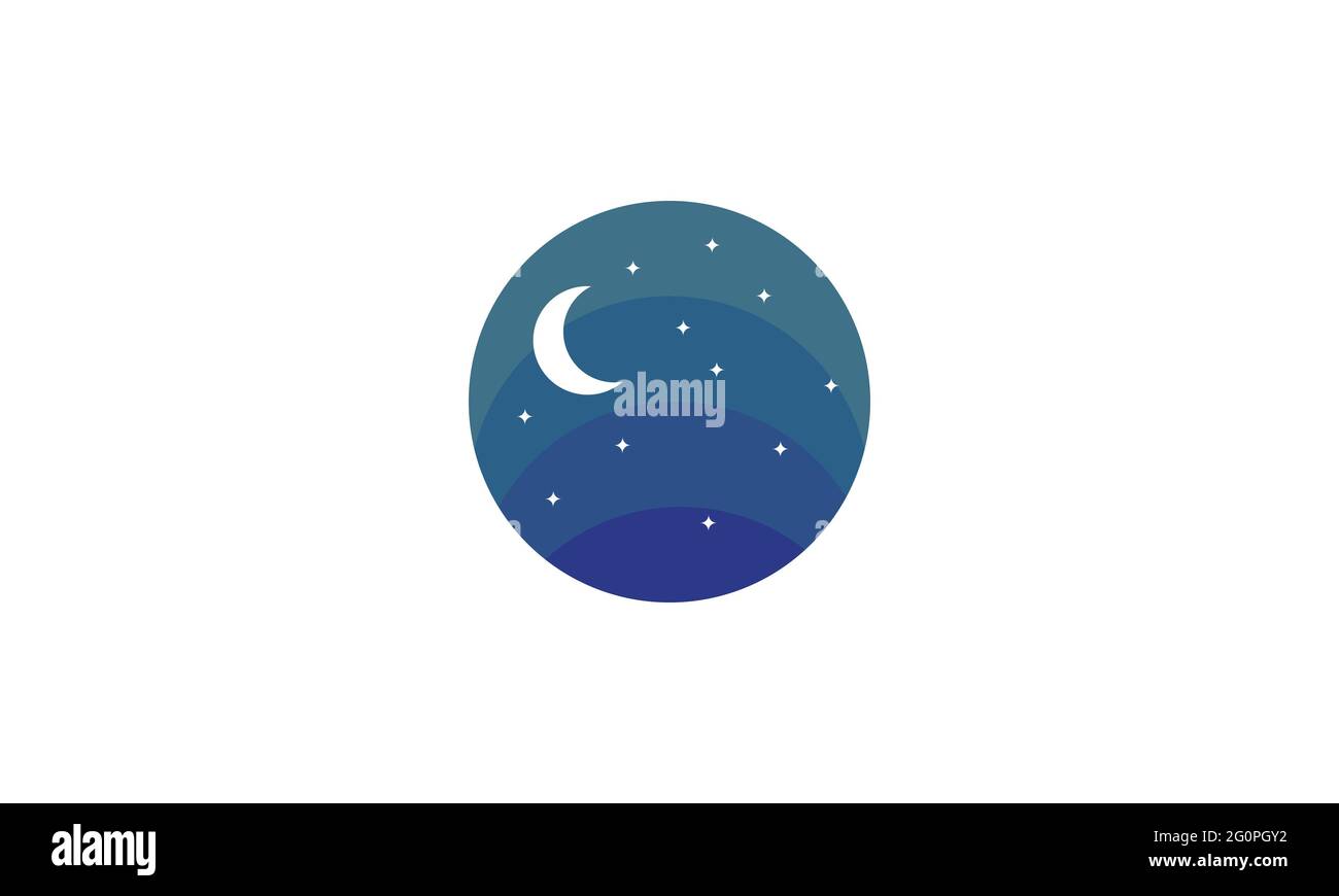 Backdrop vector blue night sky moon Cut Out Stock Images & Pictures - Alamy