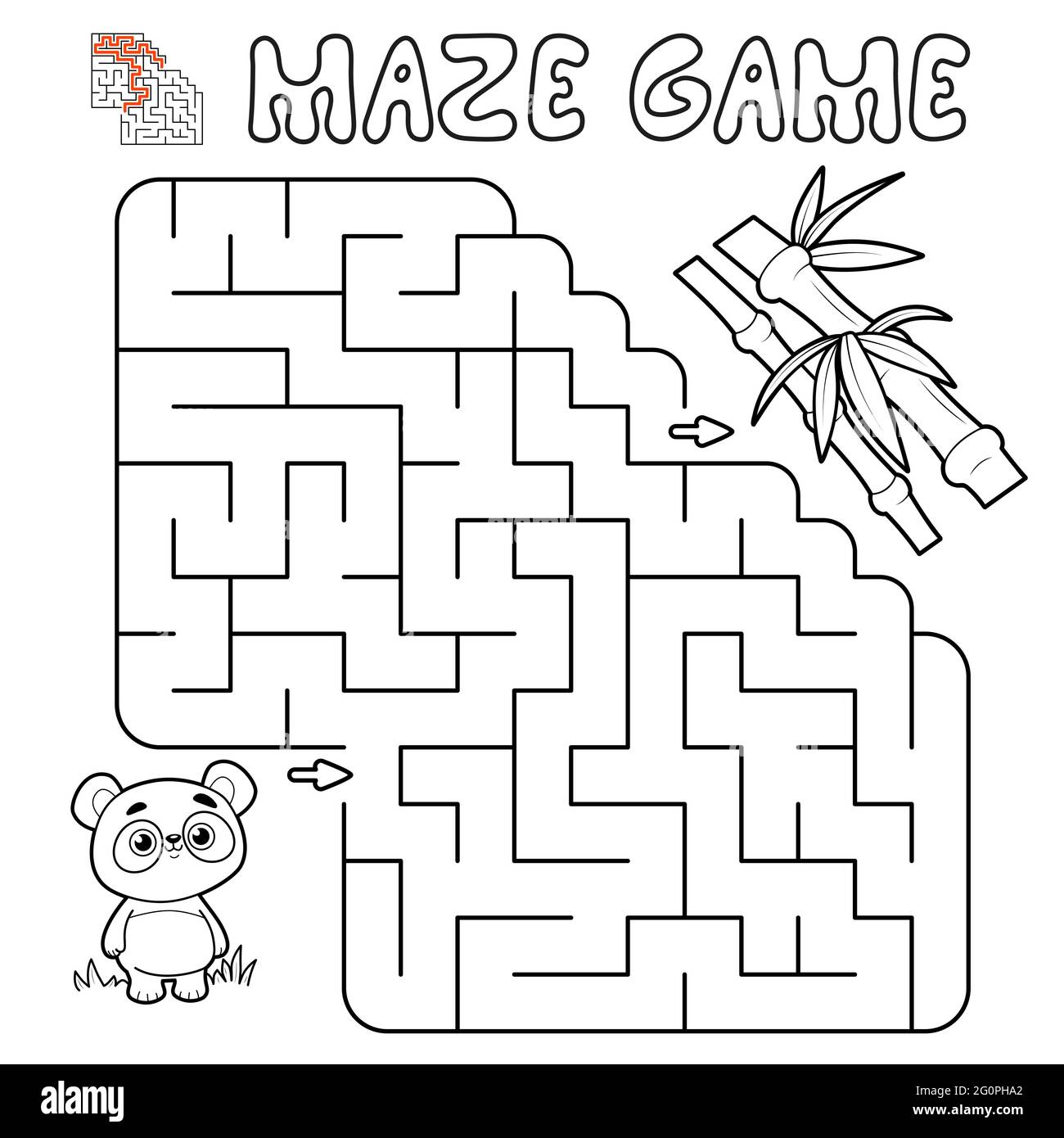 Maze puzzle game for children. Outline maze or labyrinth game with ...
