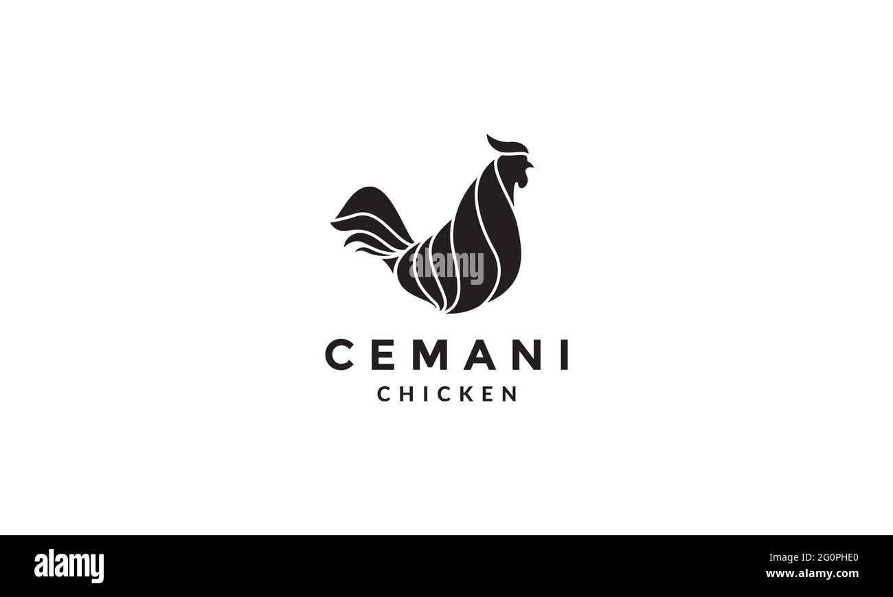 black cemani rooster logo vector symbol icon design graphic ...
