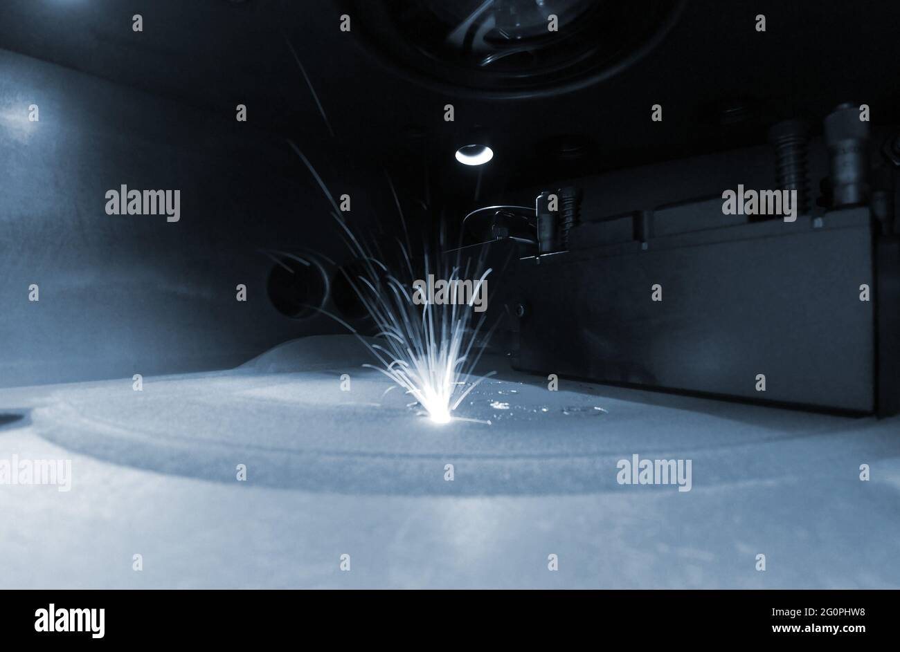 3D printer printing metal. Laser sintering machine for metal Stock ...