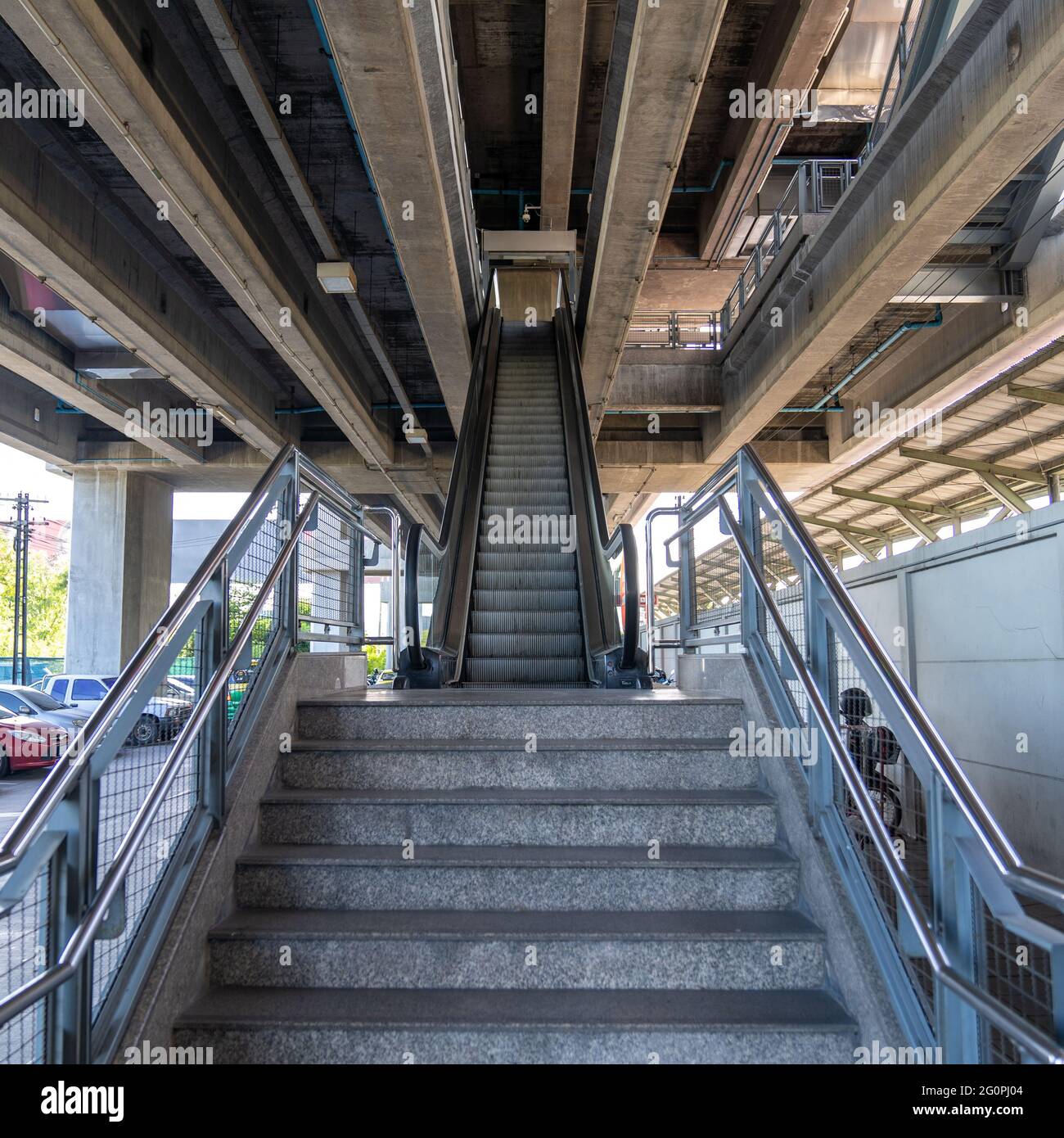 escalator under the train station Stock Photo - Alamy