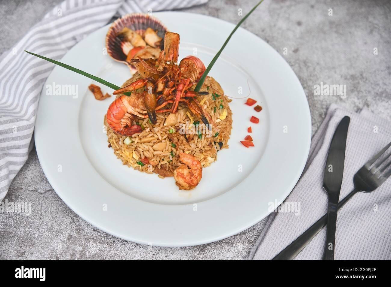 Peruvian food: called "Arroz chaufa" with seafood, fried rice, shrimp ...