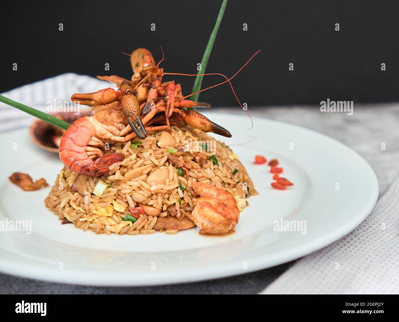 Peruvian food: called "Arroz chaufa" with seafood, fried rice, shrimp ...