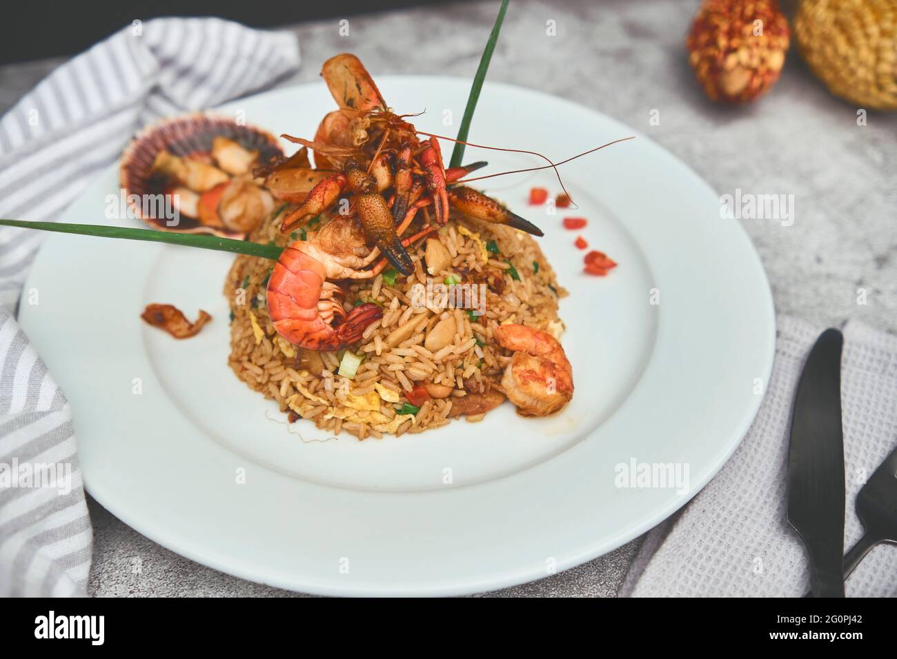 Peruvian food: called "Arroz chaufa" with seafood, fried rice, shrimp ...