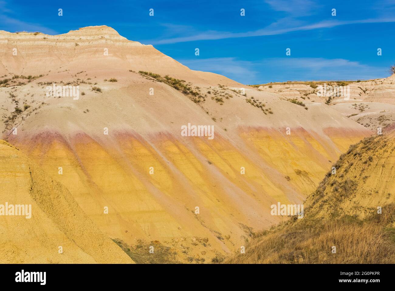 View of the Yellow Mounds, formed of Yellow Mounds Paleosol, in ...