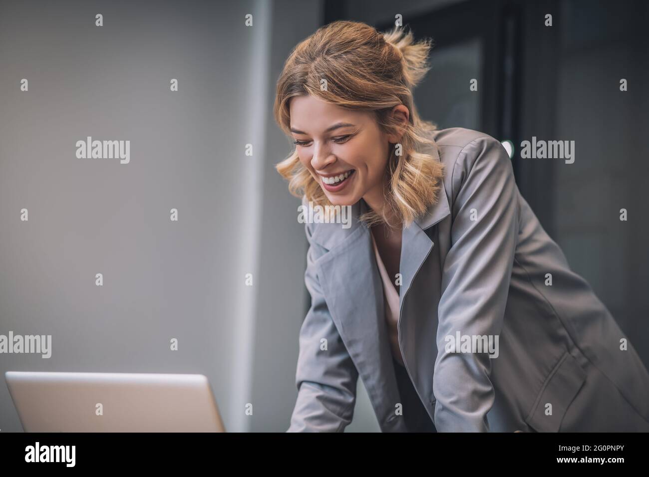 Happy owner laughing hi-res stock photography and images - Alamy