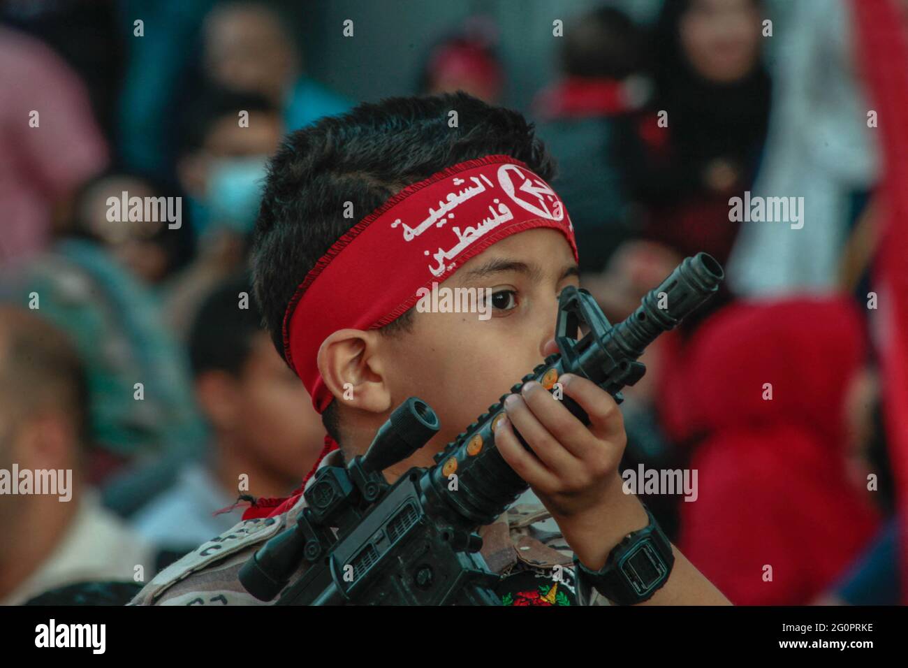 Gaza city, June 2, 2021. Palestinian militants from the Popular Front ...