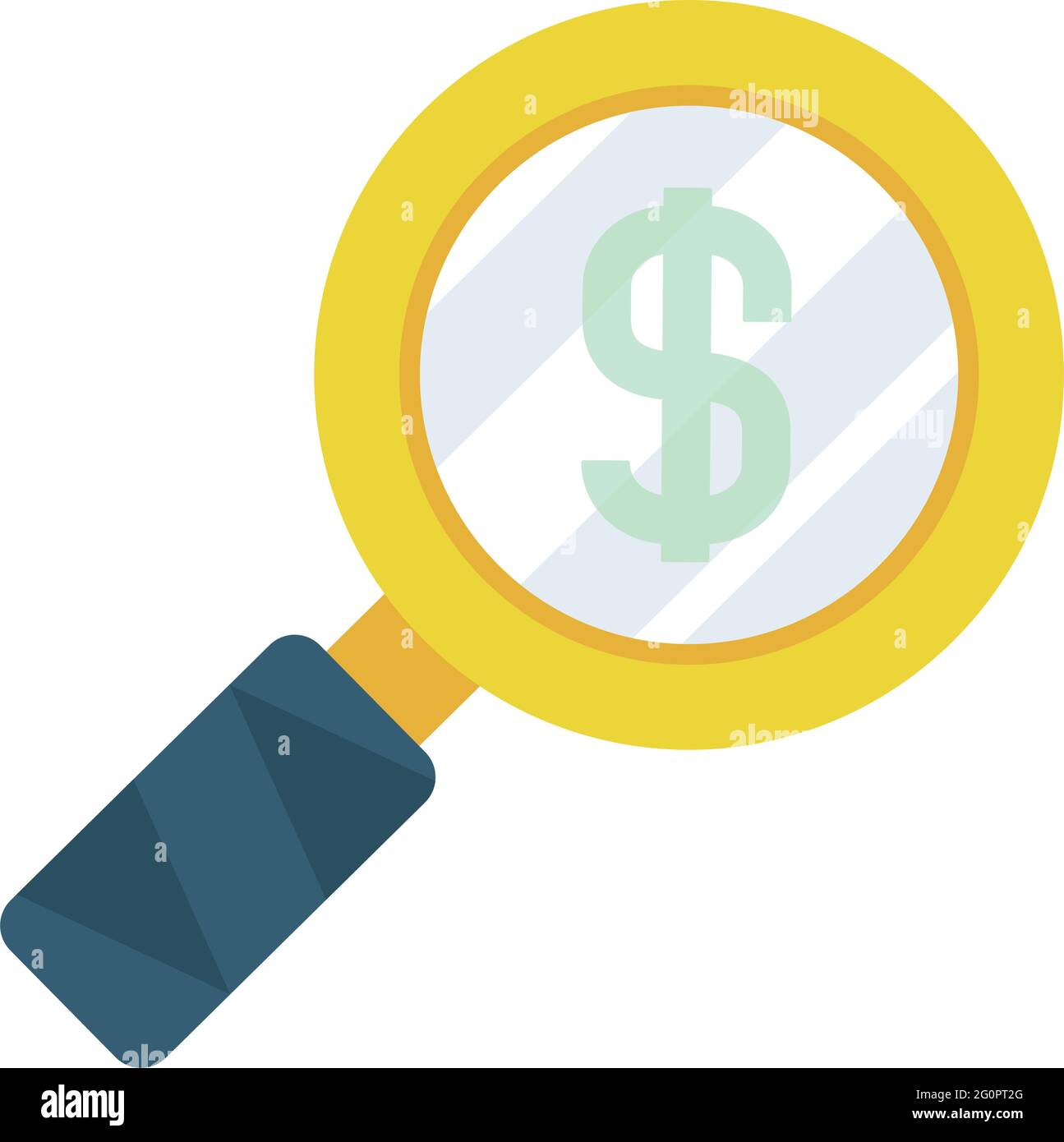 magnifying glass with money symbol Stock Vector Image & Art - Alamy
