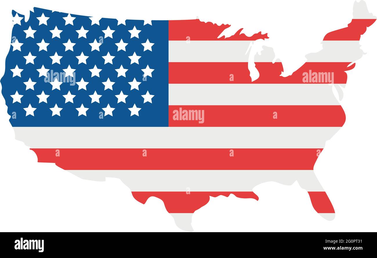 usa map with flag design Stock Vector Image & Art - Alamy