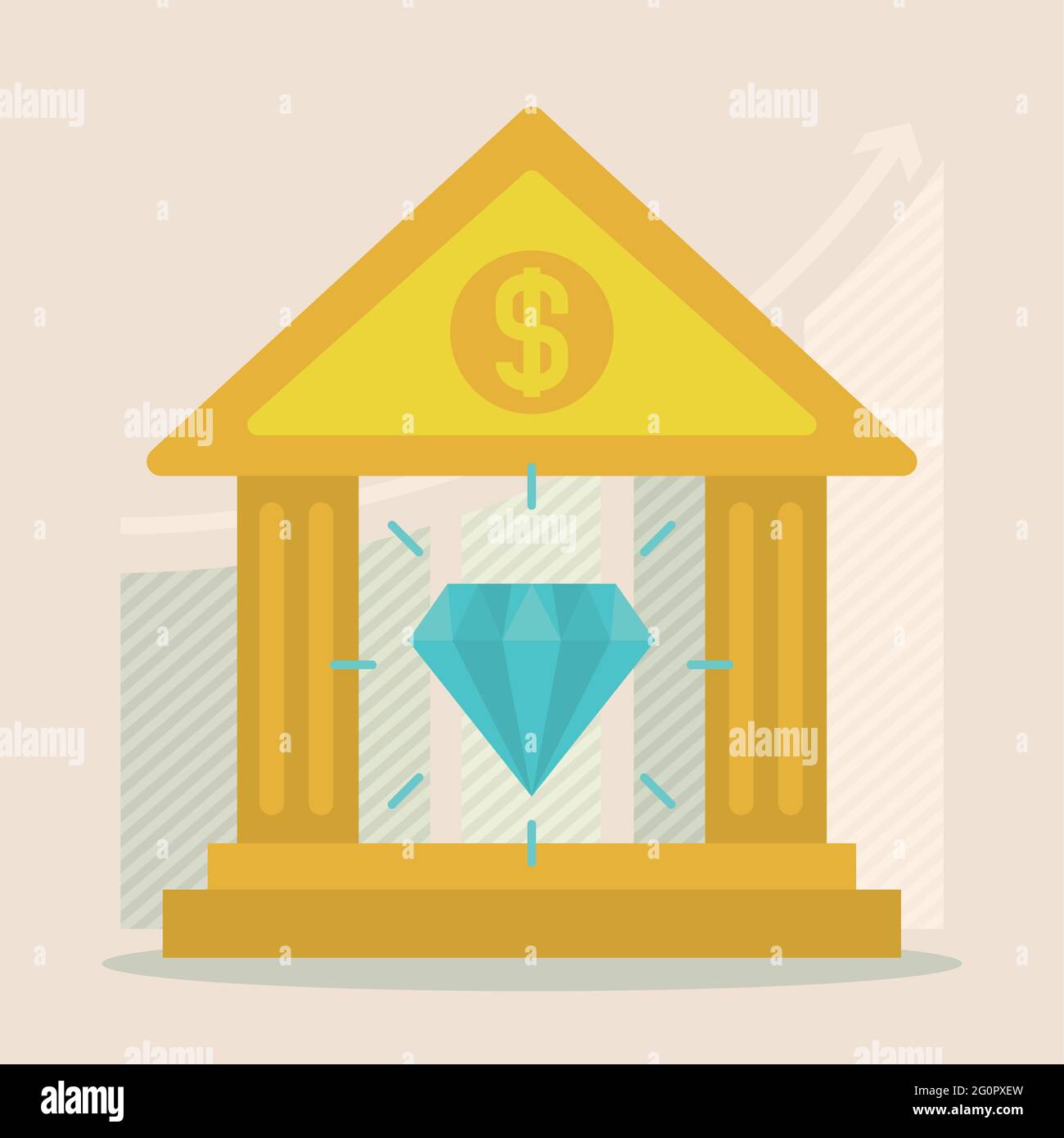 bank building with diamond illustration Stock Vector Image & Art - Alamy