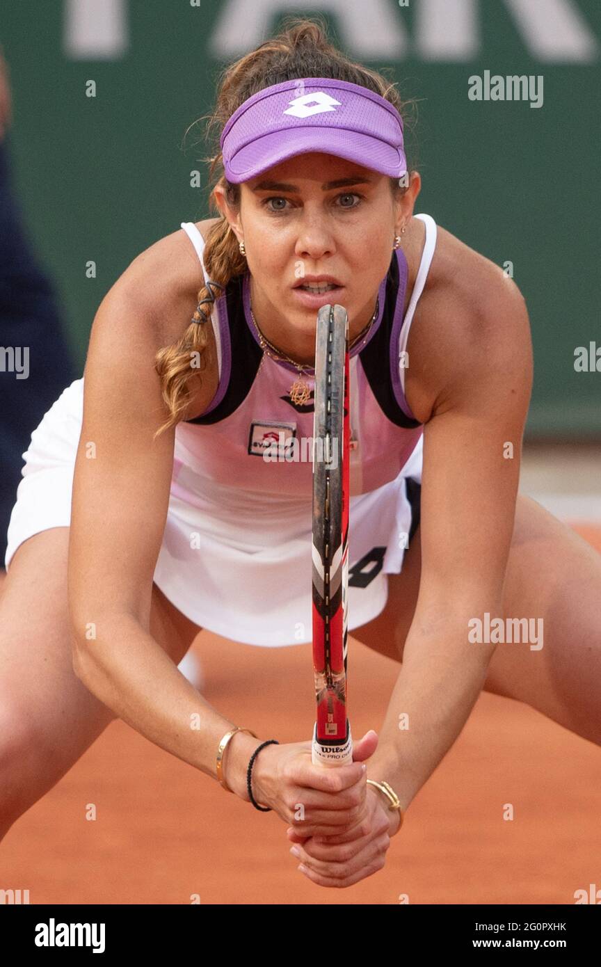 Paris, France, June 2, 2021Mihaela Buzarnescu plays her French Open’s ...