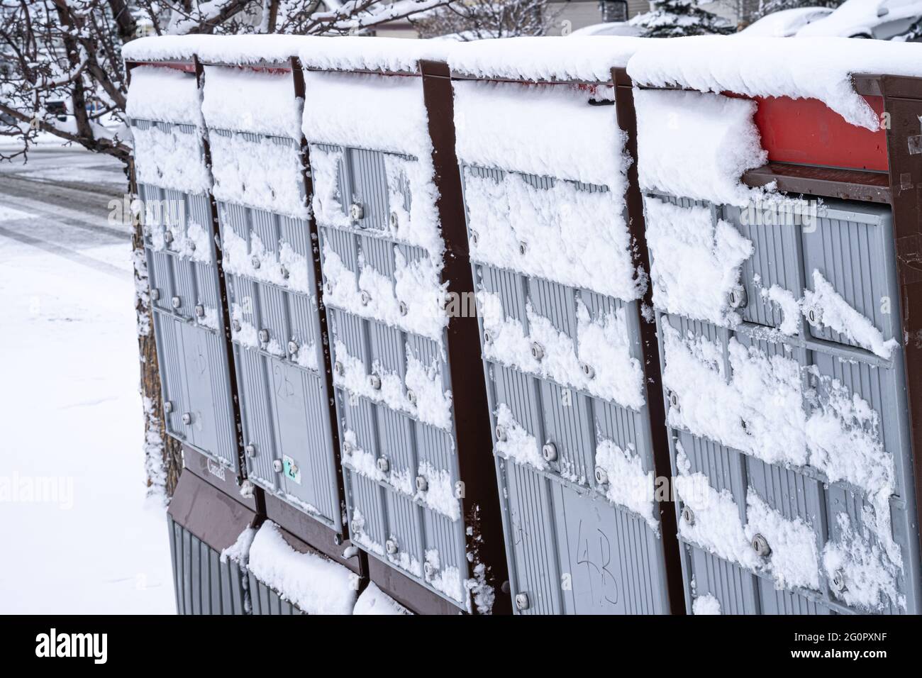 6 March 2021 - Calgary Alberta - Canada Post Residential postal boxes ...