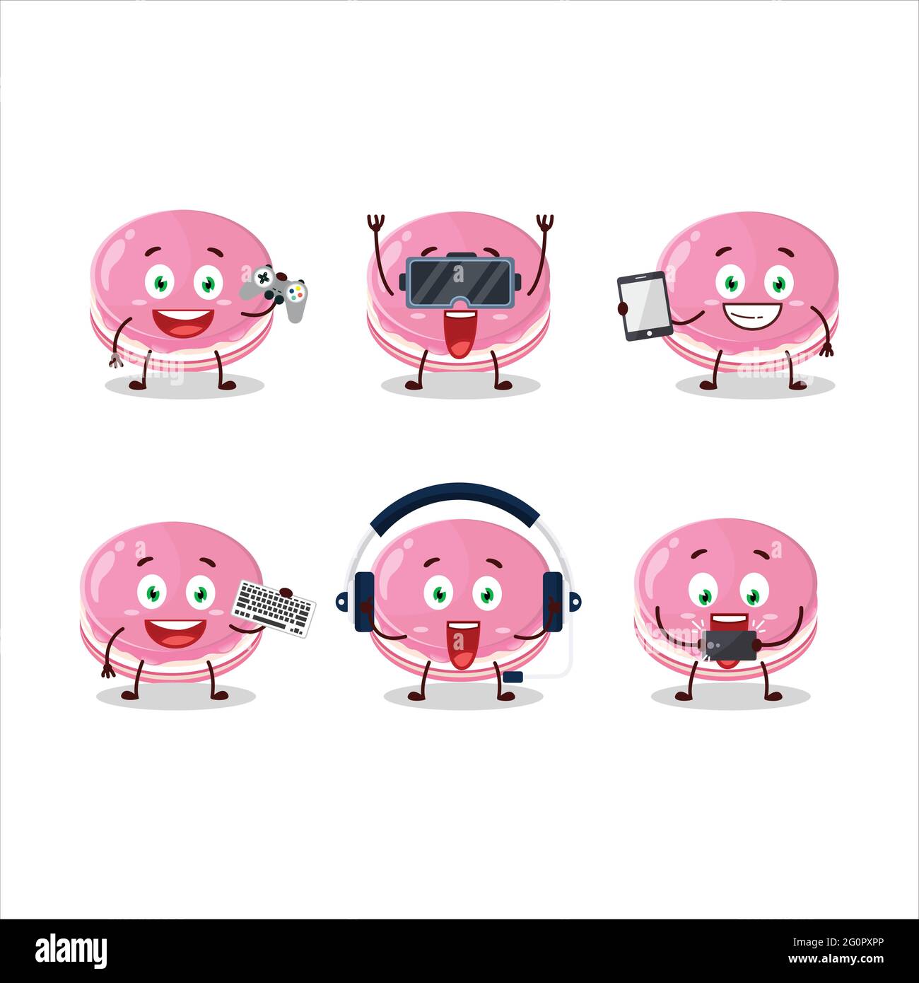Strawberry dorayaki cartoon character are playing games with various ...