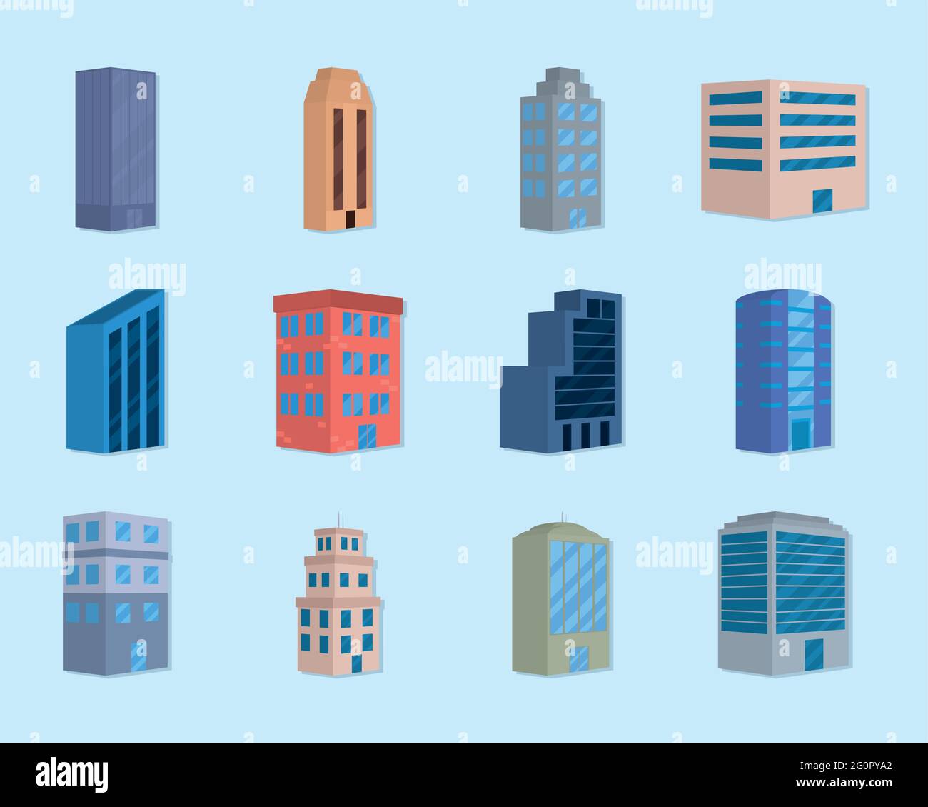 city buildings icon collection design Stock Vector Image & Art - Alamy