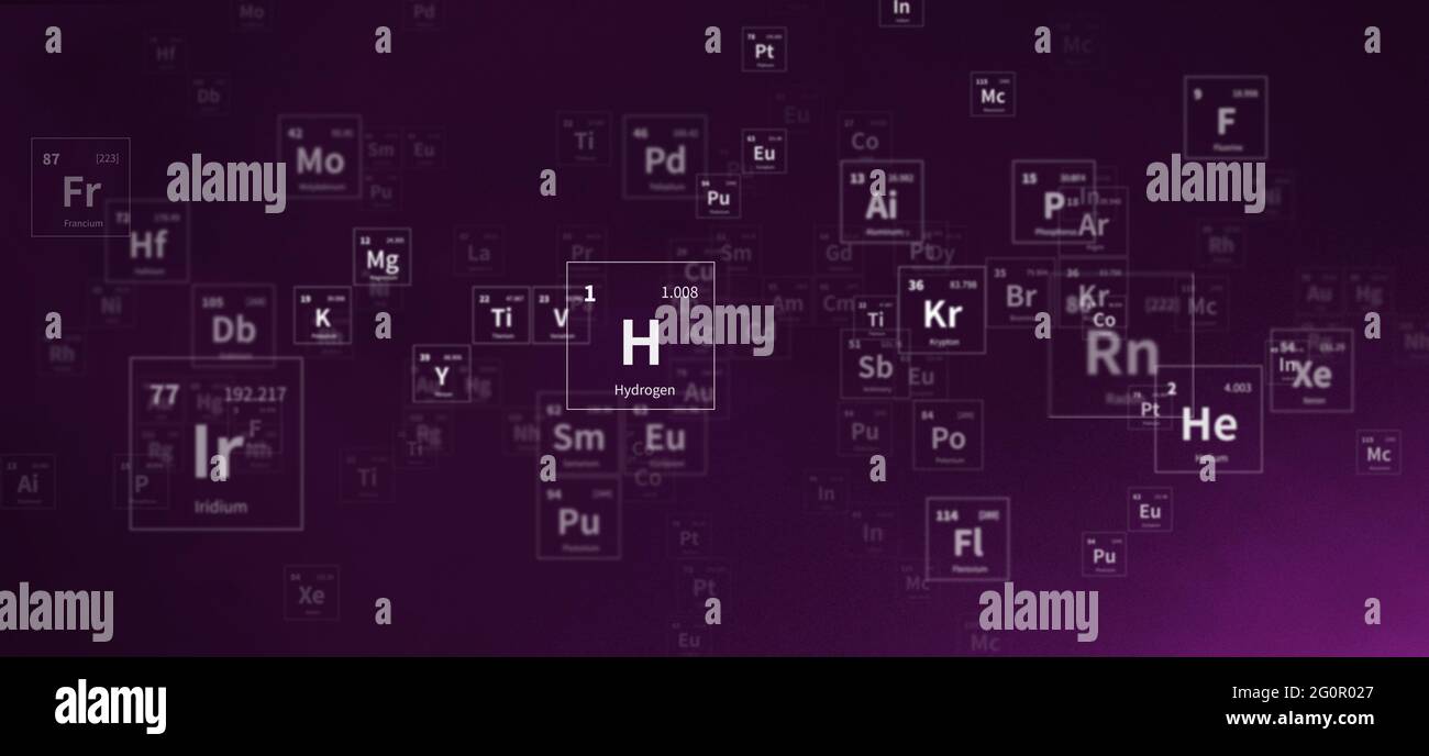 3d illustration on the periodic table of the elements Stock Photo - Alamy
